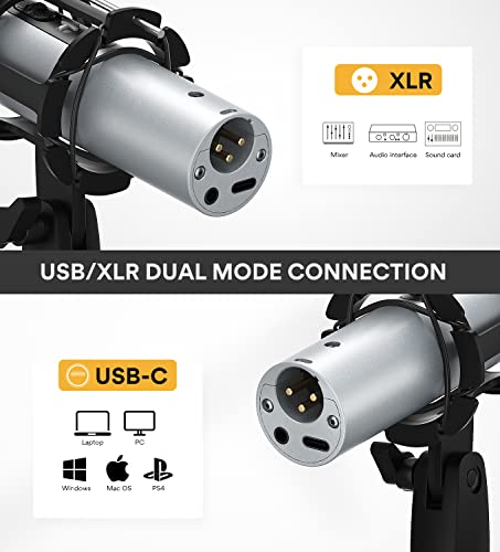 Audio Interface with HD300T Dynamic Microphone, Maonocaster Portable ALL-IN-ONE Podcast Production Studio for Guitar, Live Streaming, PC, Recording, and Gaming