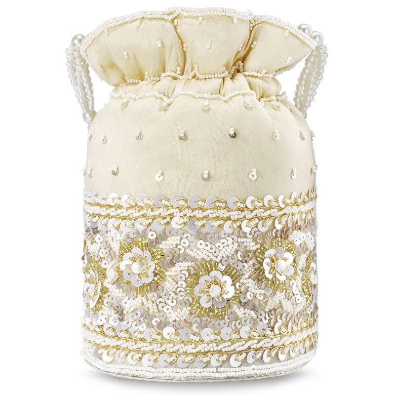 Aheli Potli Bags Gift for Women Evening Bag Clutch Ethnic Bride Purse with Drawstring