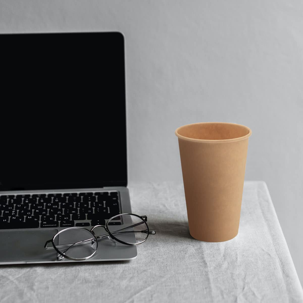 AICHEF 360 Pack 10 oz Disposable Paper Coffee Cup, Strong Soak Proof Kraft Brown Paper Cups for Hot/Cold Beverage Use