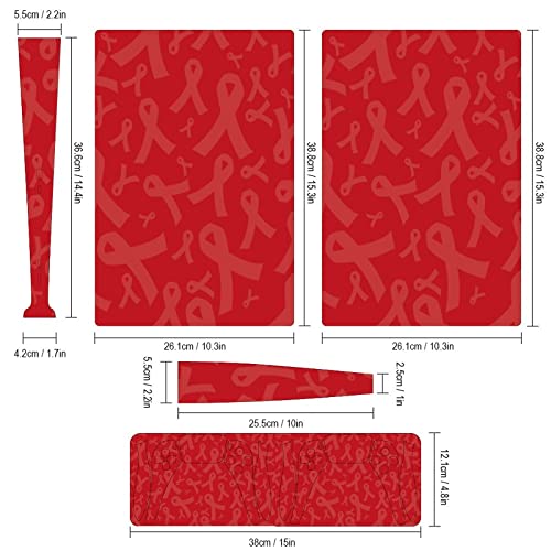 Aids Awareness Red Ribbon Full Protective Skin Cover Design Wrap Decal Sticker Compatible with PS5 Digital Edition Console and Controller