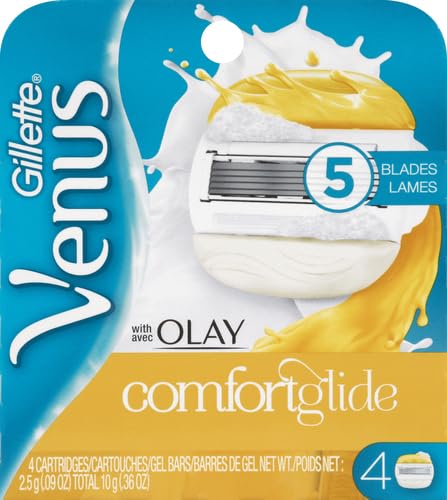 Gillette Venus with Olay Comfortglide Women's Razor Blade Refills, 4 Count, Womens Razors / Blades