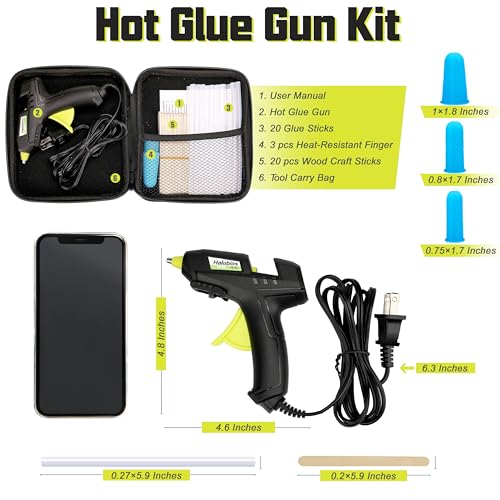 Hot Glue Gun, Halobios Glue Gun and Sticks Set Mini Glue Gun with Hardshell Carrying Case, Hot Glue Gun for School Office Crafts DIY Arts Quick Home Repairs