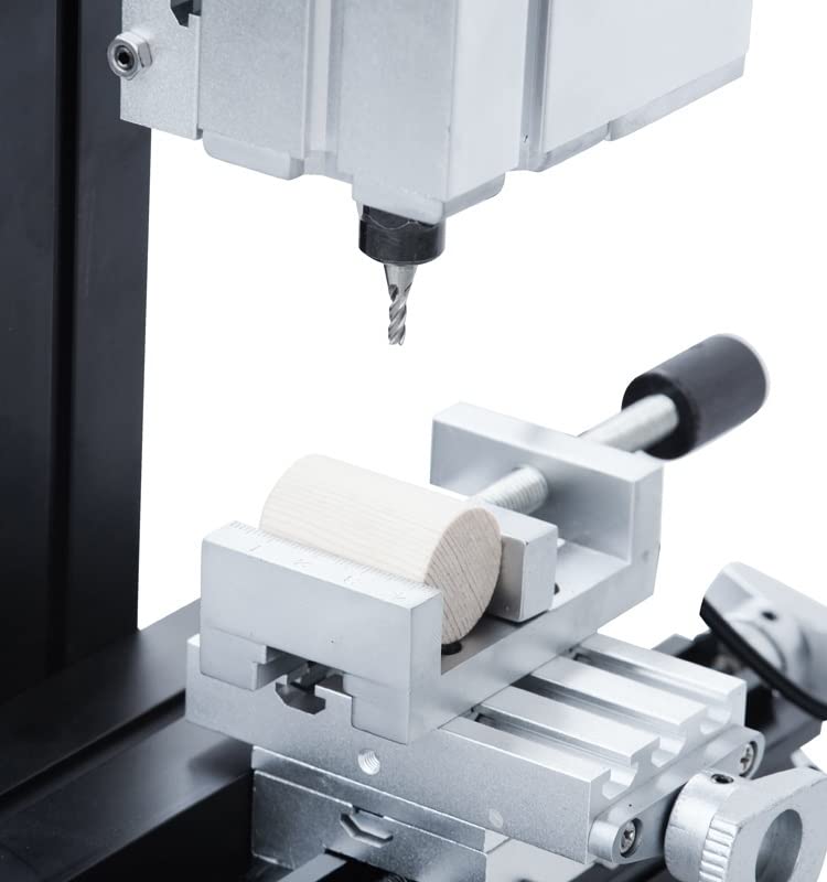UTEYEEW 36W Mini Electroplated Metal Milling Machine, Didactical Hobbyist Woodworking Craft Miniature Wood Lathe Machine Miniature Miller 20000r/min