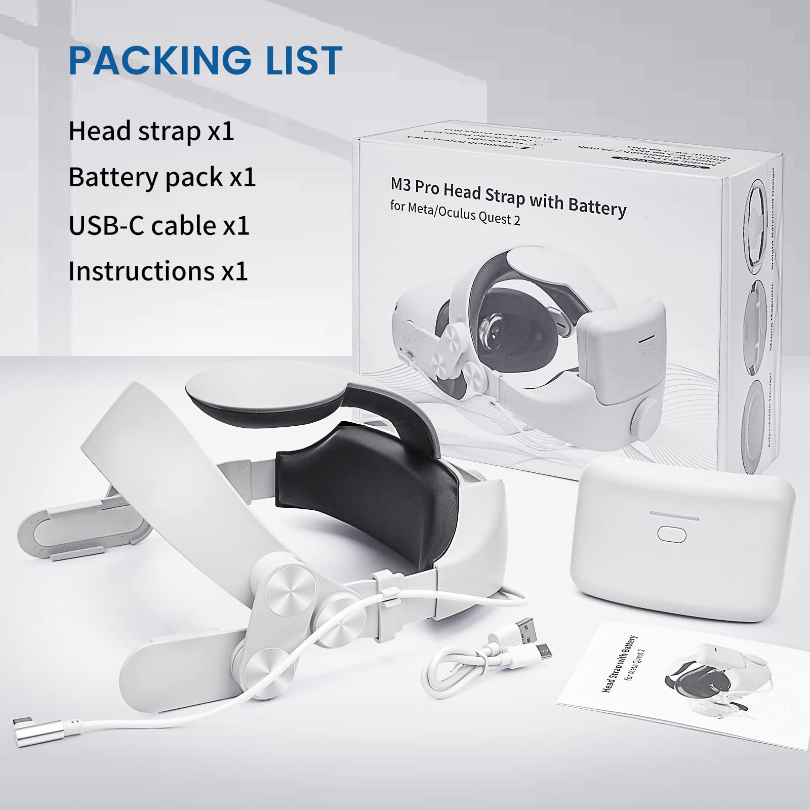 alcopanda 1* Head Strap with Battery +1*Headphone Head Strap with Battery
