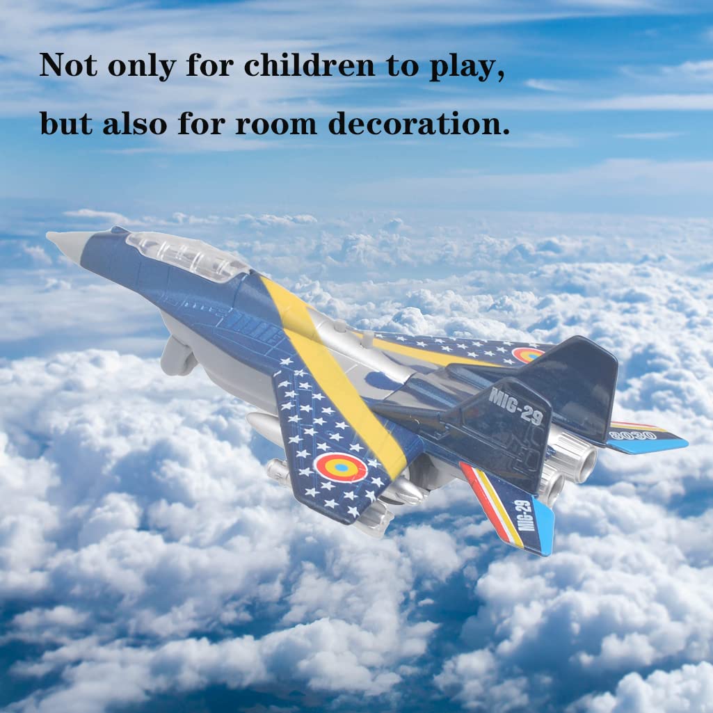 Ailejia Fighter Jet Military Plane Model Airplane Toy Alloy Planes Aircraft Mode Attack Airplane Toy with Pull Back Stealth Bombers and Fighter Planes (Blue)