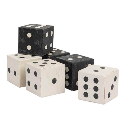 Decorative Mango Wood Dice (Set of 6 Pieces)