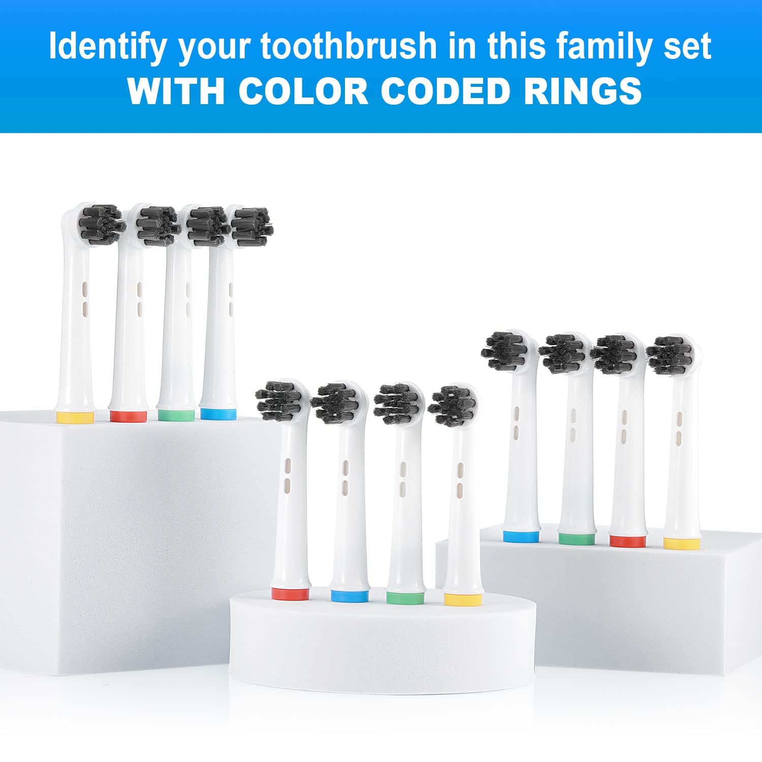 Charcoal Replacement Toothbrush Heads 12 Pk for Oral B Electric Toothbrush with 2 Pk Brush Heads Replacement Protection Covers