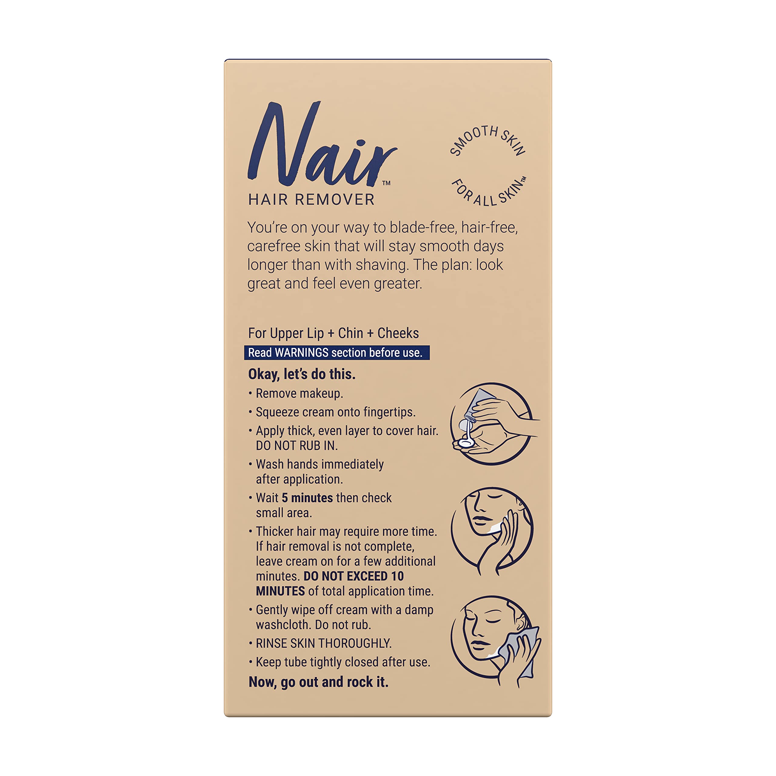 Moisturizing Face Cream For Upper Lip Chin And Fac Nair 2 oz, Pack of 3