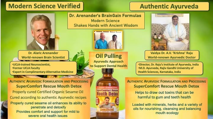 Gum Disease Help! Gum Recession Help! -Organic Mouth Detox & Oil Pulling - AyurVeda Formula - Helps Toothaches, Gingivitis, Pain, Root Canal, Bleeding, Sensitivity, Inflammation