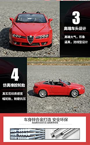 APLIQE Scale Model Vehicles for Alfa Romeo Spider Roadster Alloy Simulation Car Model Souvenir 1:18 Sophisticated Gift Choice