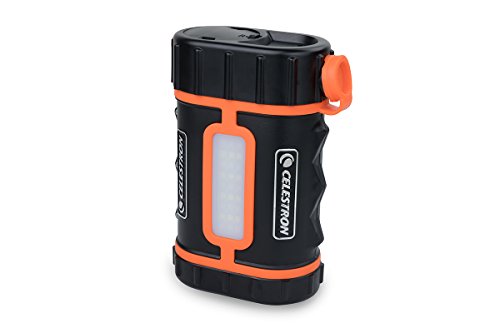 Celestron - PowerTank Lithium Pro Telescope Battery – Rechargeable Portable 12V Power Supply for Computerized Telescopes – 17 hour capacity/ 158.74Wh - Red/White LED Light - 2 USB Ports, Black(18768)