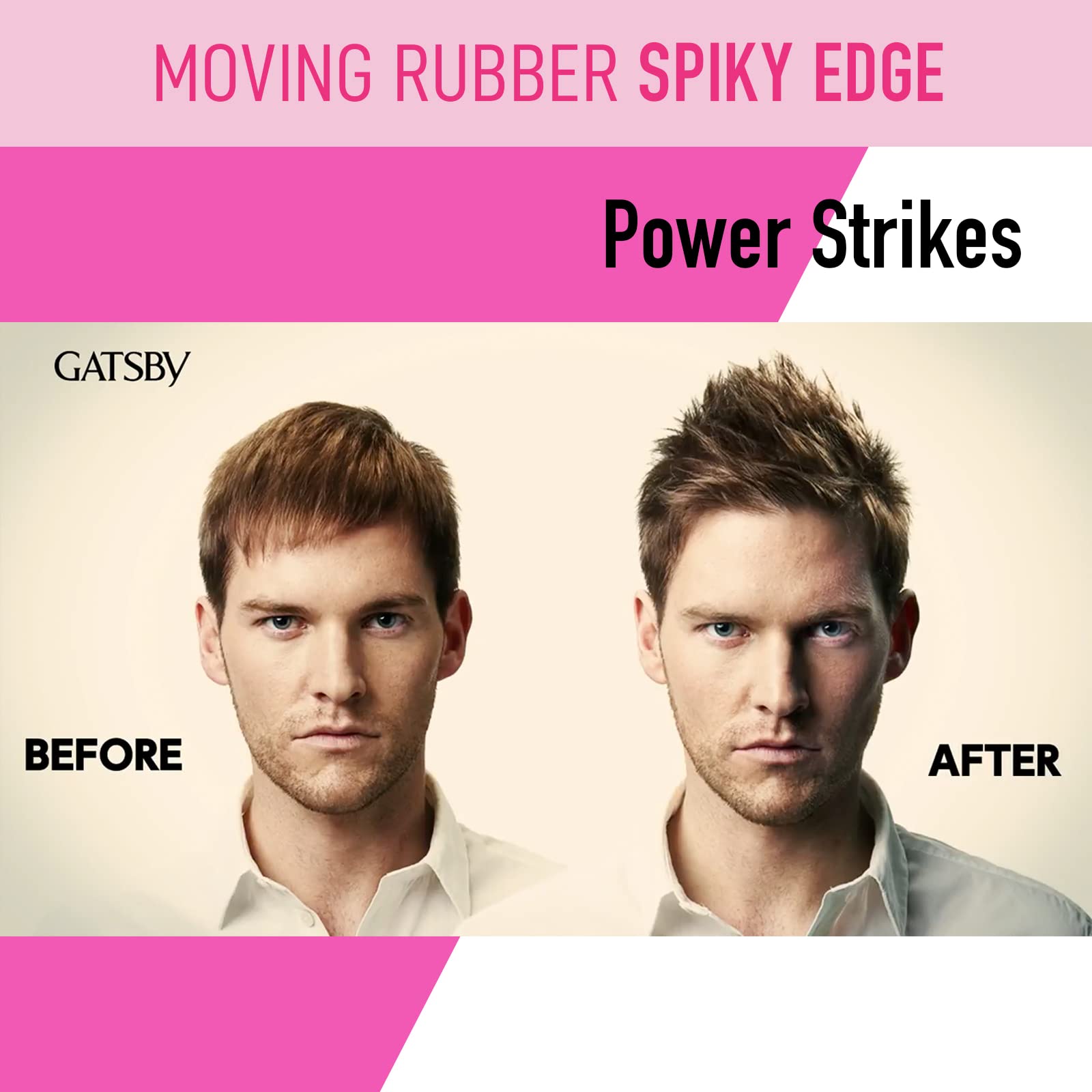 GATSBY Moving Rubber Spiky Edge Hair Wax, English Version, 80g/2.8oz