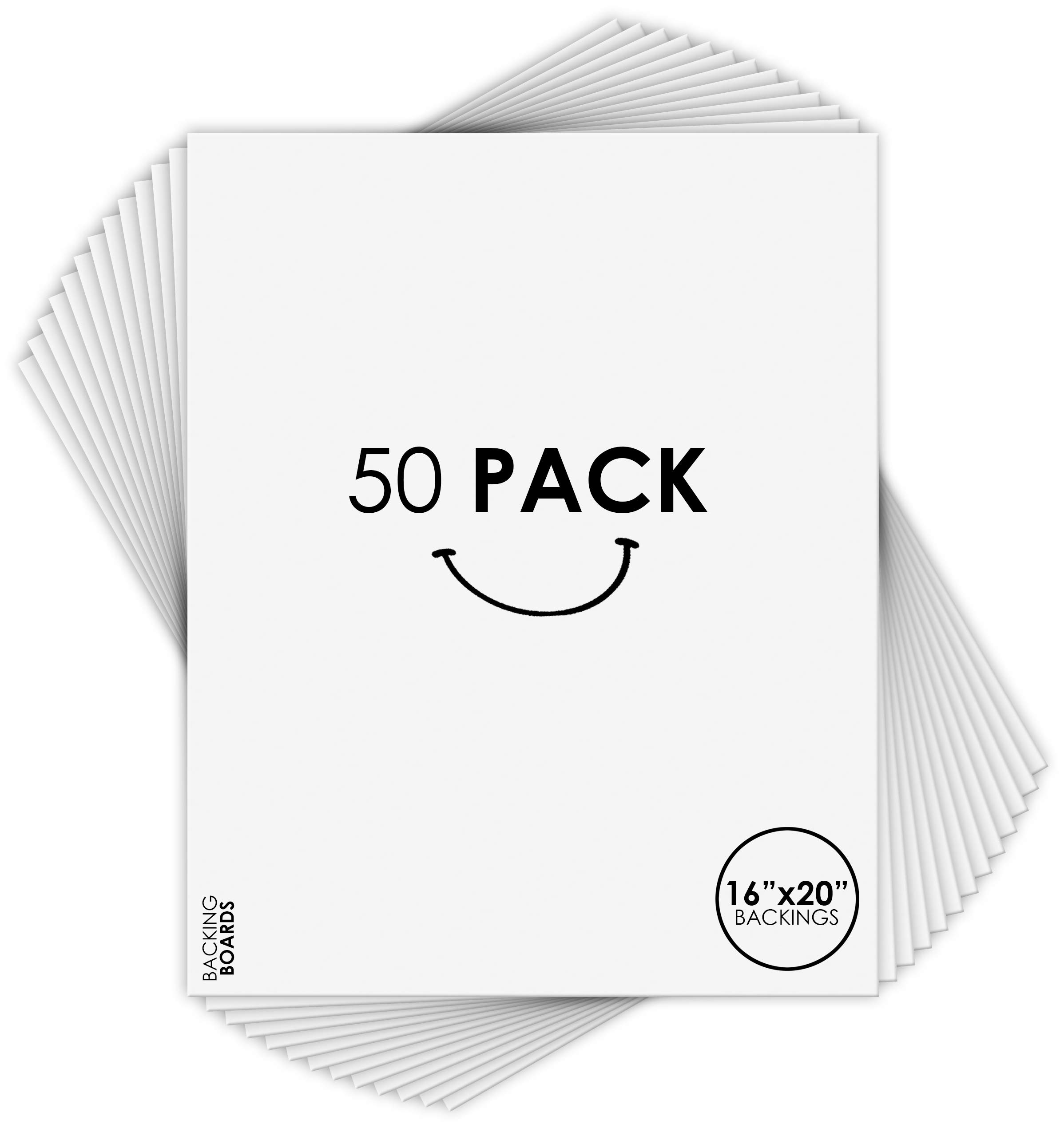 Golden State Art, 16x20 Picture Mat Matte Backerboards for Framing. Pack Contains 50 Backing Boards (White, 50 Pack)
