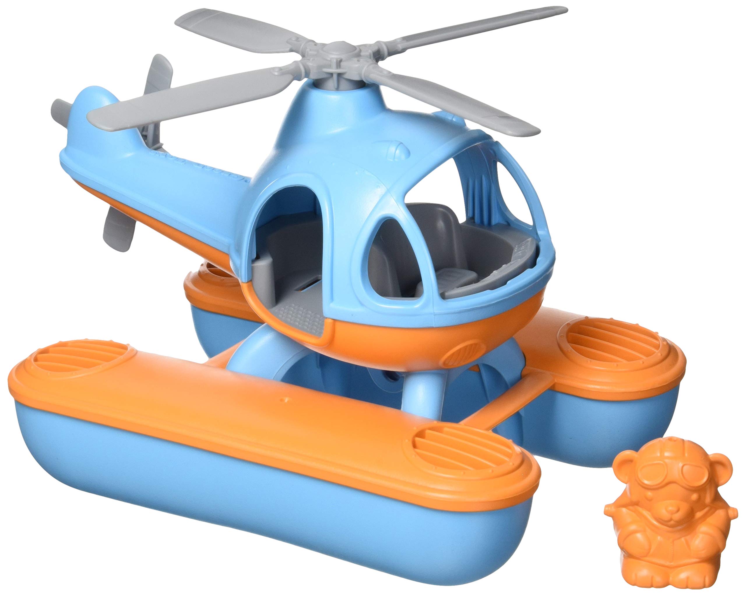 Green Toys Seacopter, Blue/Orange CB - Pretend Play, Motor Skills, Kids Bath Toy Floating Vehicle. No BPA, phthalates, PVC. Dishwasher Safe, Recycled Plastic, Made in USA.