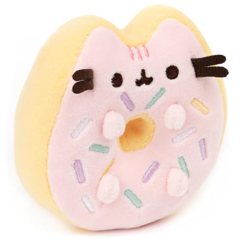 GUND Sprinkle Donut Pusheen Sweet Dessert Squishy Plush Stuffed Animal Cat Squishy and Satisfyingly Stretchy Fabric, for Ages 8 and Up, Pink and Mint, 4”