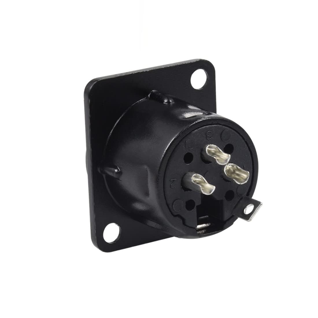 GDQLCNXB XLR Female Jack 3 Pin Panel Mount Jacks, XLR Female Socket Microphone Connector 5Pcs,Black Metal Housing