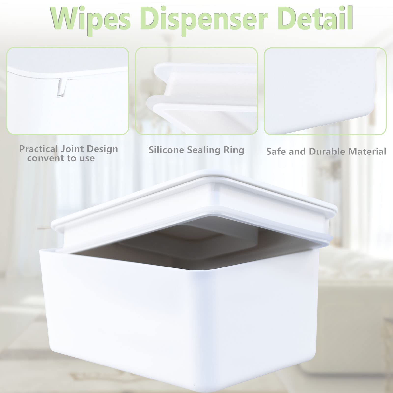 Beieverluck 3 Pack Wipes Dispenser Baby Wipe Holder Case Container Box Diaper Holders Non-Slip for Desk Office Dorm Kitchen Washroom