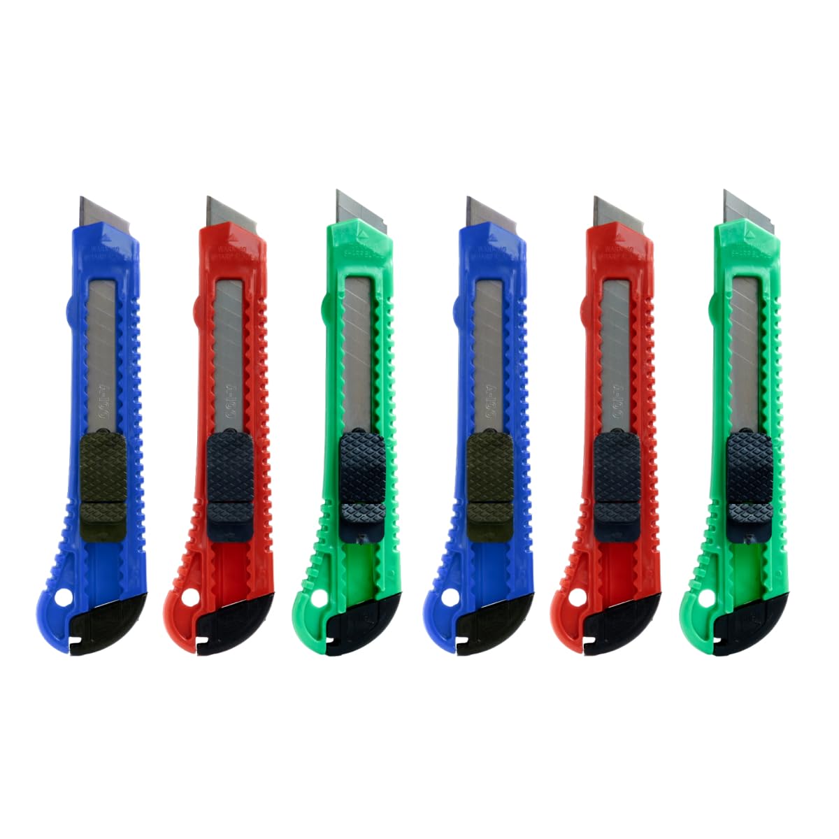 Box Cutter - Knife Utility for Cutting and Crafting - Box Knife Retractable, 6 Pcs - Versatile Box Cutter for Cartons, Cardboard and Boxes, Plastic