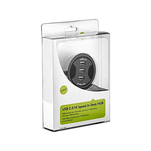 Goobay 93893 3 Port USB 2.0 Hi Speed in-Desk HUB