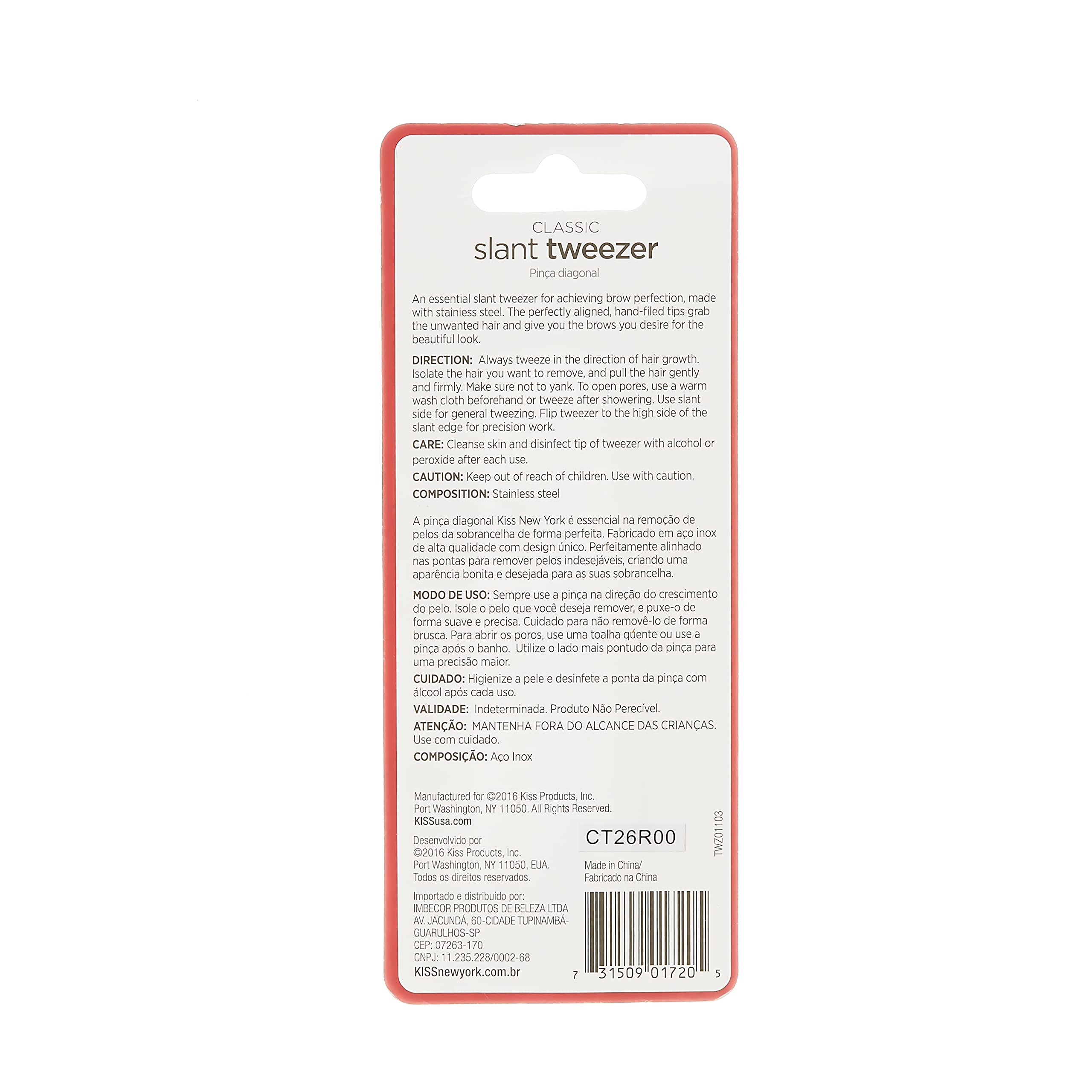 Kiss New York Tweezer Premium Precision Slant Tip TWZ01