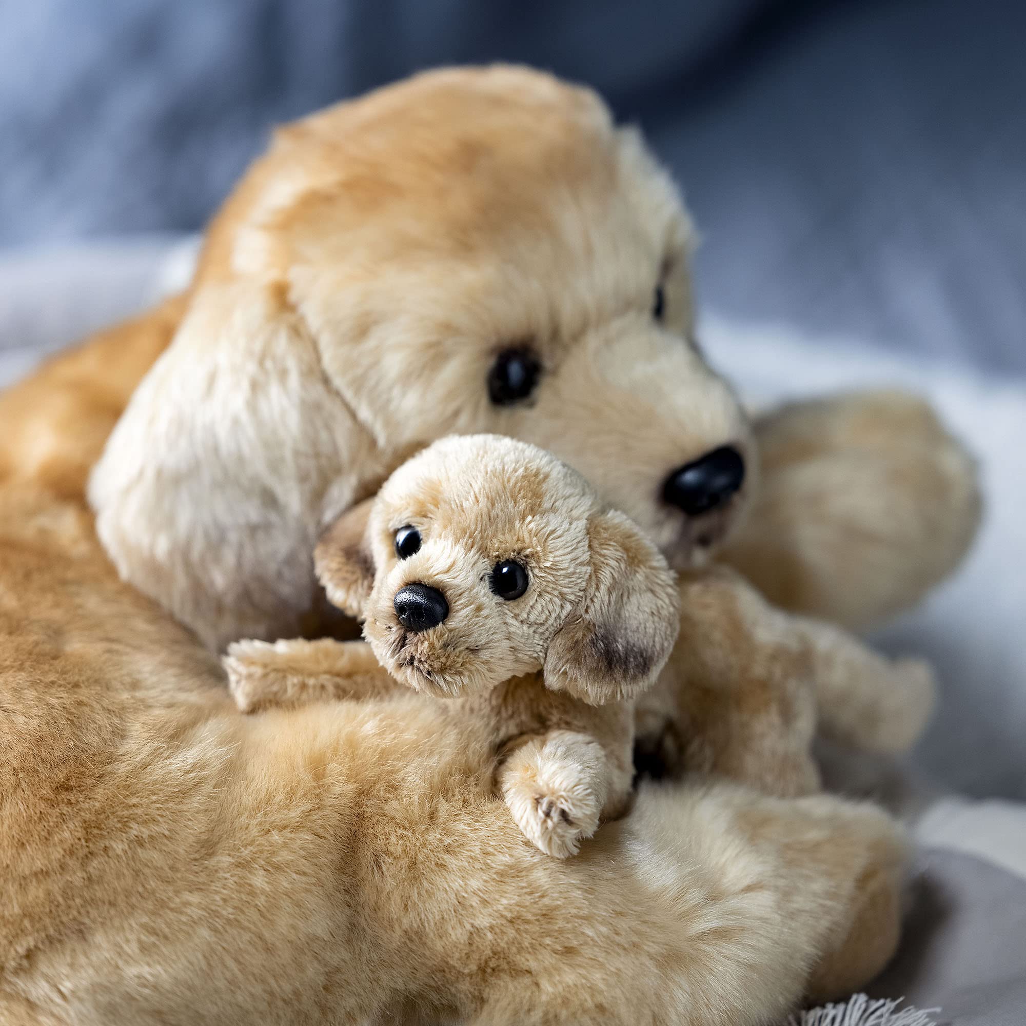DEMDACO Yellow Lab and Pup Soft Golden 12 inch Plush Fabric Stuffed Figure Toy