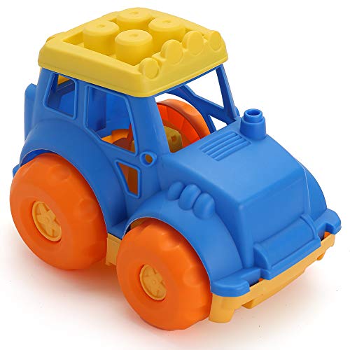 LotFancy 9'' Dump Truck Toy for Kids, Small Plastic Sand Truck, Construction Play Vehicle Toy for Baby Toddlers Outdoor, BPA and Phthalates Free