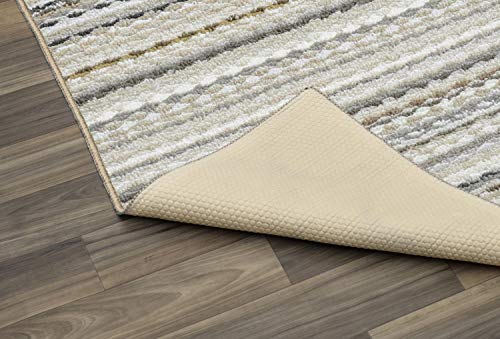 Garland Rug Carnival Stripe Assorted Earth Tone 12'x12' Modern Stain Resistance Area Rug