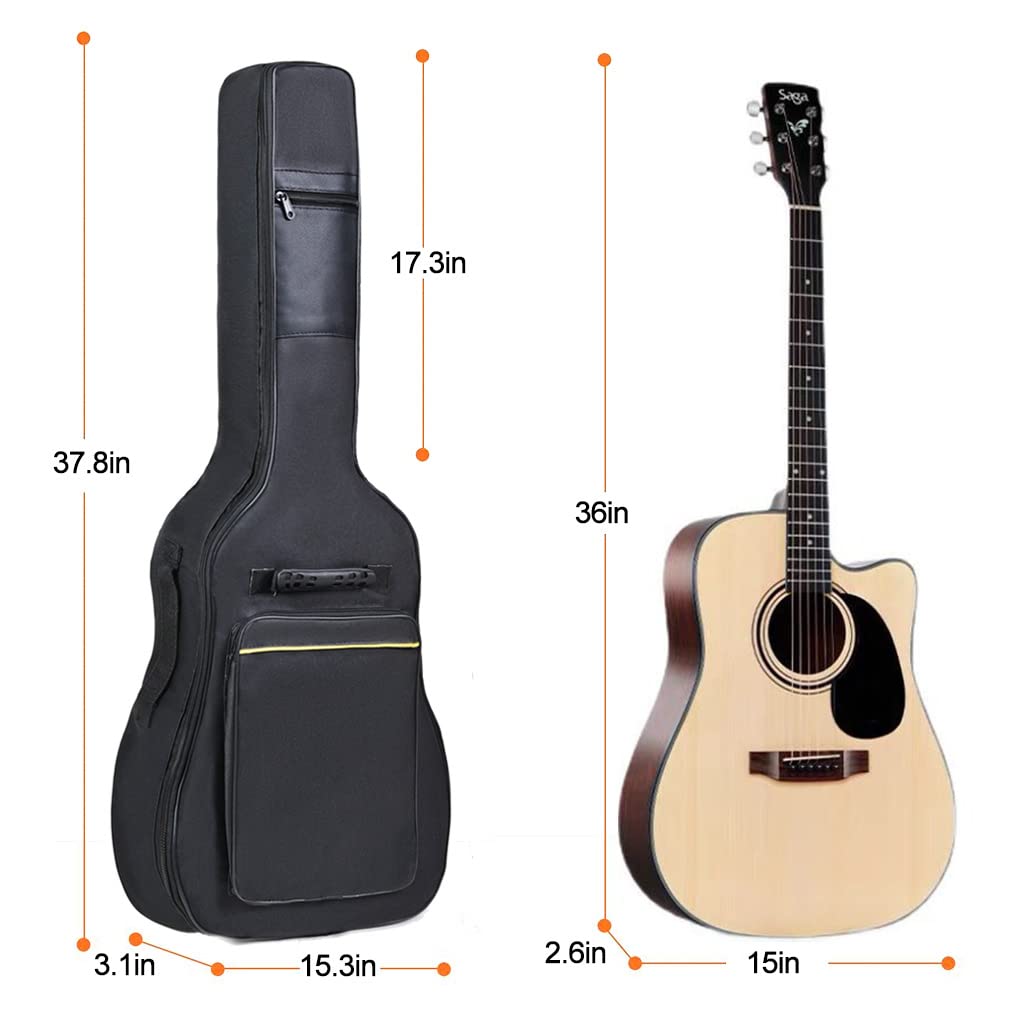 H&Z Simple 36 Inch Guitar Case Gig Bag Double Straps Oxford Fabric Thickening Soft Cover Waterproof Acoustic Classical Guitar Backpack (36 inch)