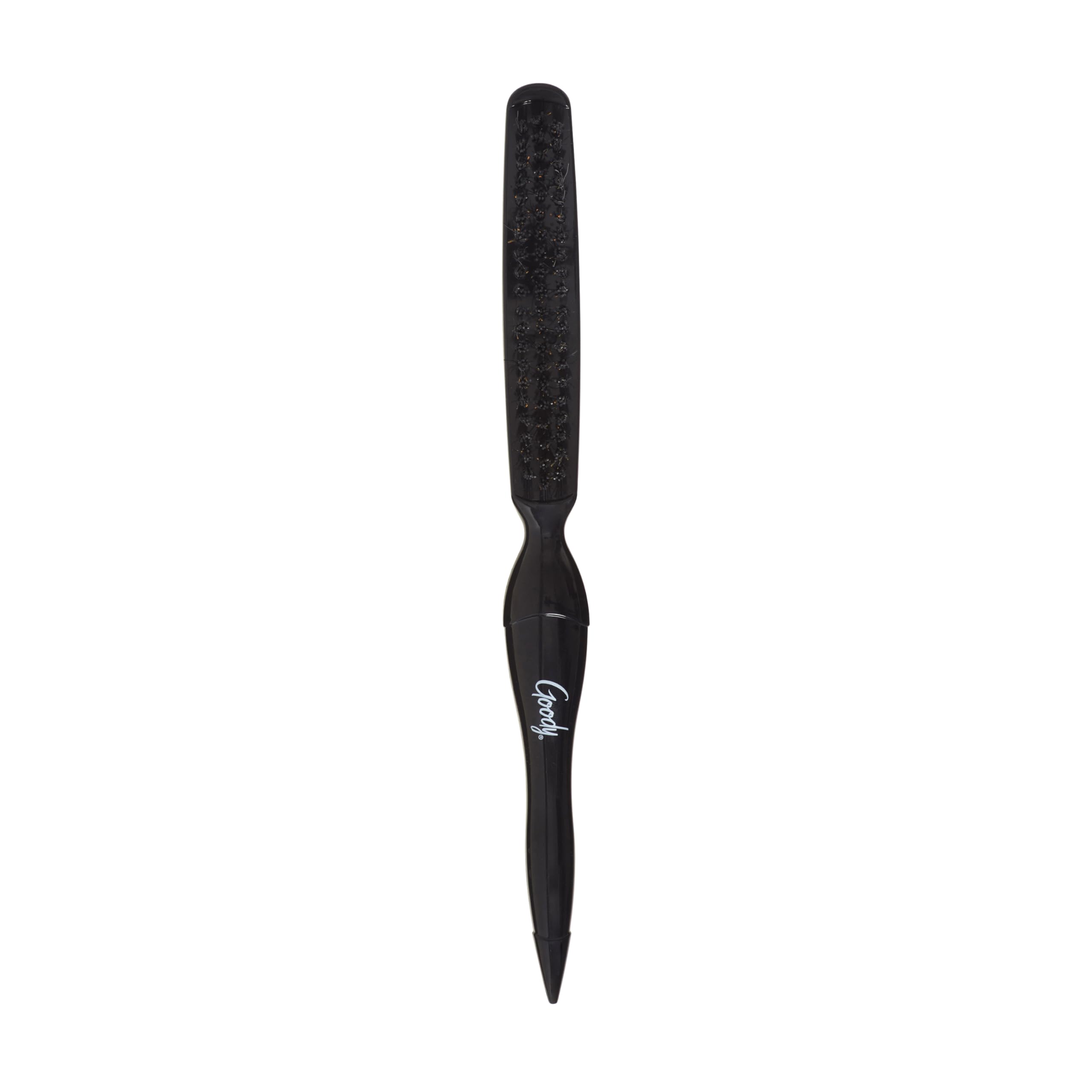 Goody Shine On Boar Edge Brush, Boar Bristle Hair Brush with Long Sectioning Tail, Smoothens Fly-Aways, Use as a Styling Brush, Hair Brush for All Hair Types, Textures & Styles, Black