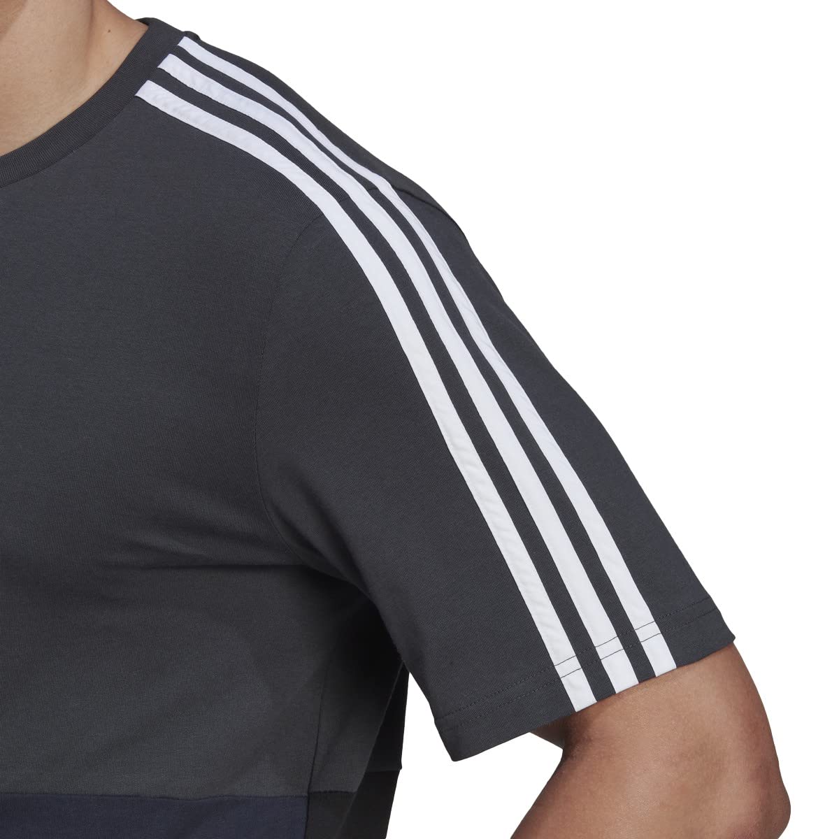adidas Men's Essentials Colorblock Tee, Ink/Scarlet/White, Large