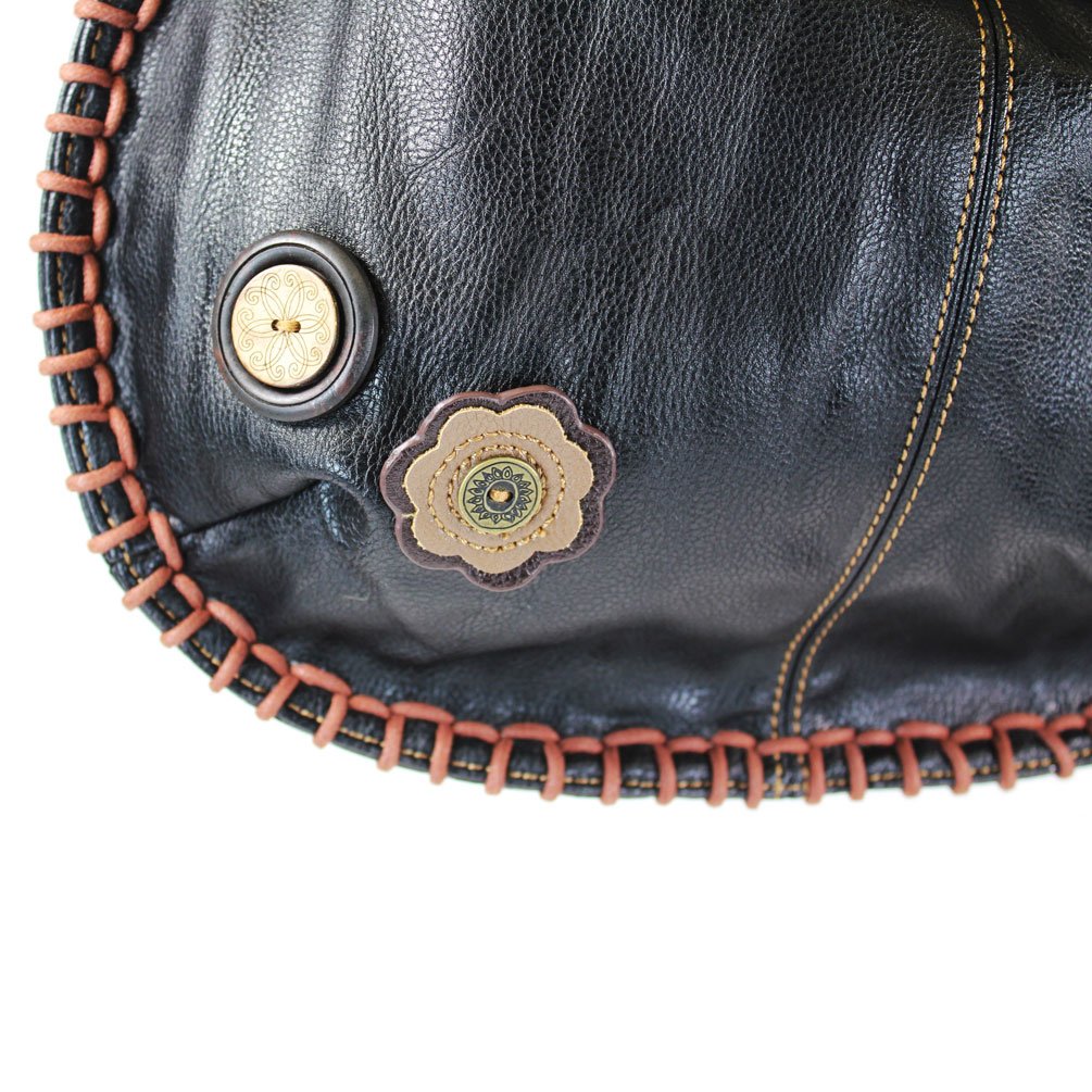 CHALA Handbags Charming Crossbody or Shoulder Convertible Large Purse - BLACK (Beautiful Sunflower)