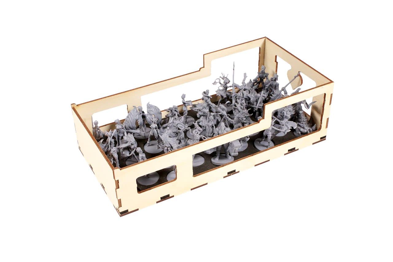 The Broken Token Game Organizer Compatible with Middara: Unintentional Malum - Act 1 - Wooden Game Organizing Box with Multiple Trays