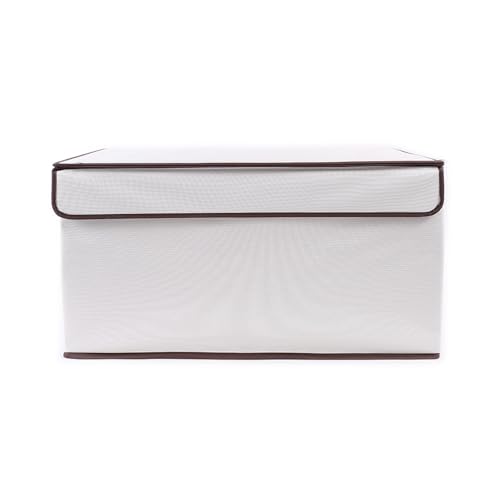 Great Useful Stuff G.U.S. Large Collapsible Toy Box | Toy Organizers, Storage bin, basket with Lid | Sturdy 600D Polyester Toy Chest | Durable, Storage Box for Kids’ Playroom | 30"x16"x16" (Ivory)