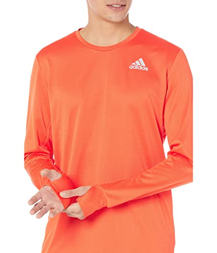adidas Men's Own The Run Long Sleeve, Semi Impact Orange/Reflective Silver, Large