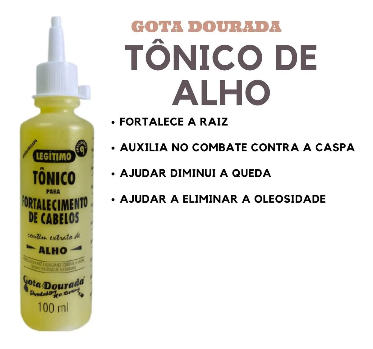 Gota Dourada Tonico para Fortalecimento de cabelos (hair tonic with garlic extract) 100ml