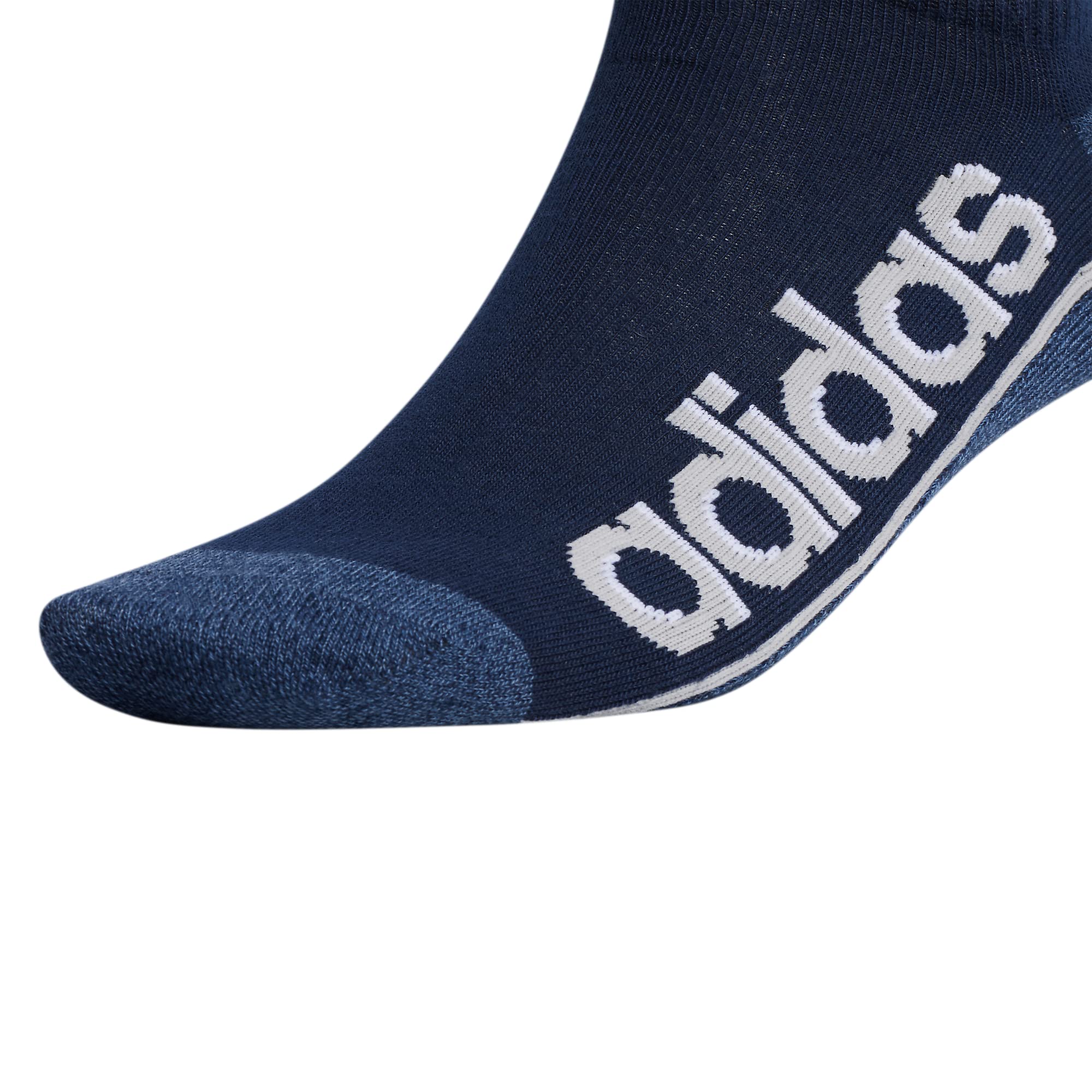 adidas Men's Superlite Linear 3.0 No Show Socks (6-Pair), Collegiate Navy/Wonder Steel Blue/Clear Onix Grey, Large