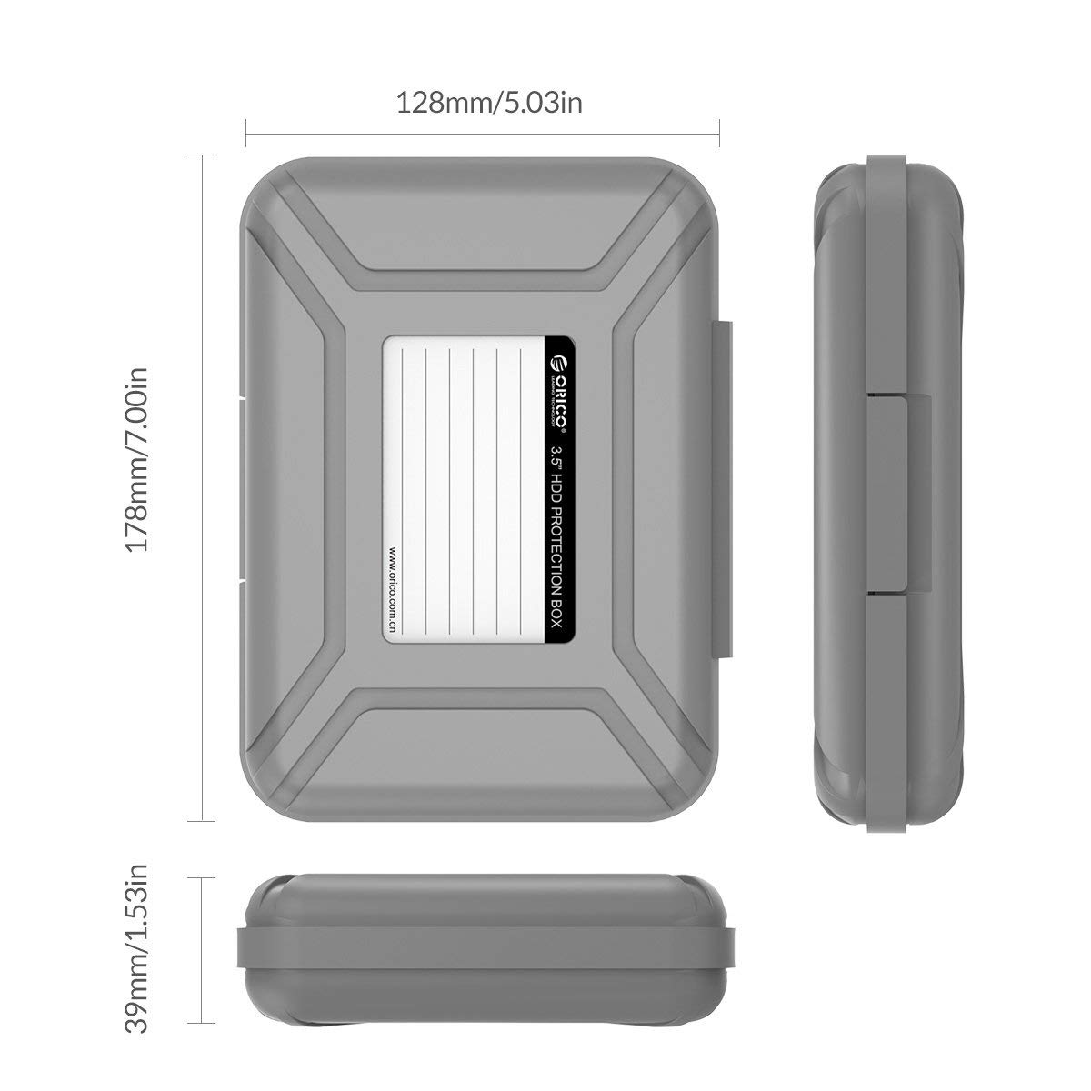 ORICO Hard Drive Case for 3.5 Inch HDD/SSD 5 Packs Portable Hard Drive Carrying Protective Storage Box Anti-Static and Shockproof -PHX5S