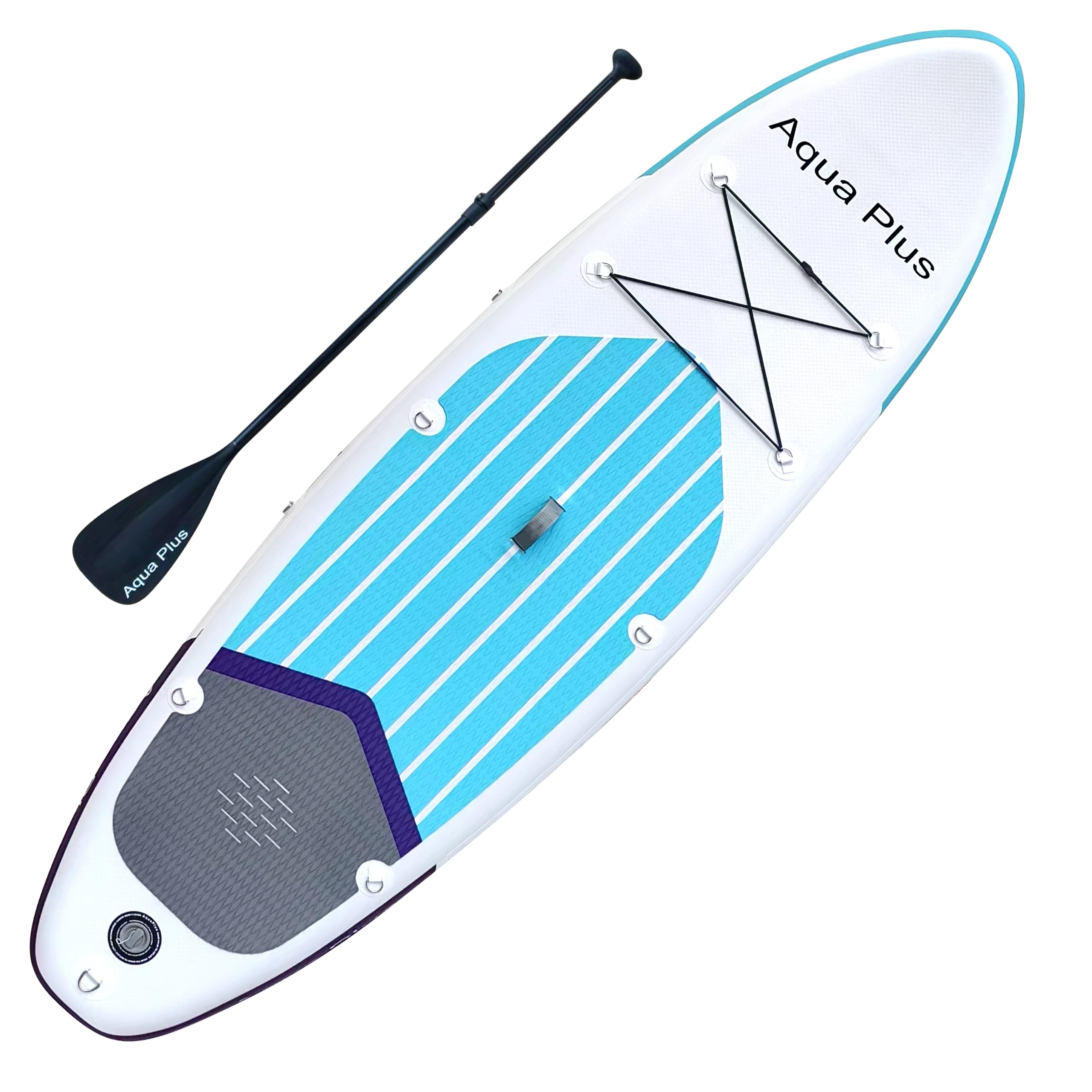 Aqua Plus 6inches Thick Inflatable SUP for All Skill Levels Stand Up Paddle Board,Paddle,Pump,ISUP Travel Backpack, Leash,Shoulder Strap,Youth,Adult Inflatable Paddle Board