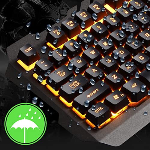 areclern Gaming Keyboard and Mouse Combo 104 Keys Wired Mechanical Keyboard RGB LED Backlit Keyboard Gaming Mouse for Home, Office Black