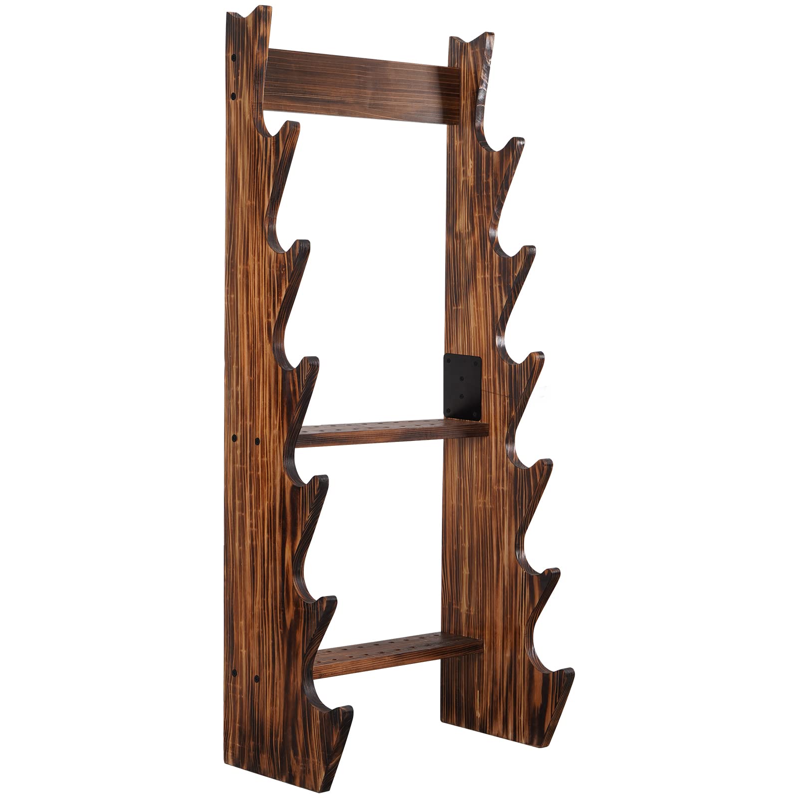 Aimdorarchery Bow Stand Bow Shelf for All Bows Pure Pine Wood Retro Design Best Choice for Bow Wall Decor Sturdy and Stable Bow Stand Can Hold 6 Bows 24 Arrows Storing your equipment conveniently