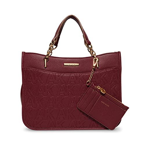 Anne Klein Womens Anne Klein embossed satchel, Rhubarb/Rhubarb, One Size US