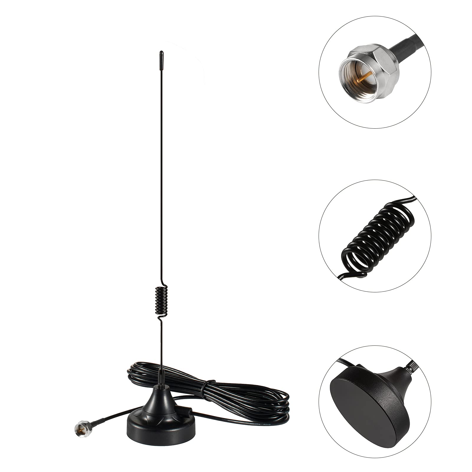 Waterproof Smart Gate Opener Extended Long Range Magnetic Base F Male Connector Receiver Antenna Compatible with Ghost TSS1XP DTP1XP DTP1 DEP2 TDS2 Etc Wireless Gate Opener Signal Booster,Eifagur