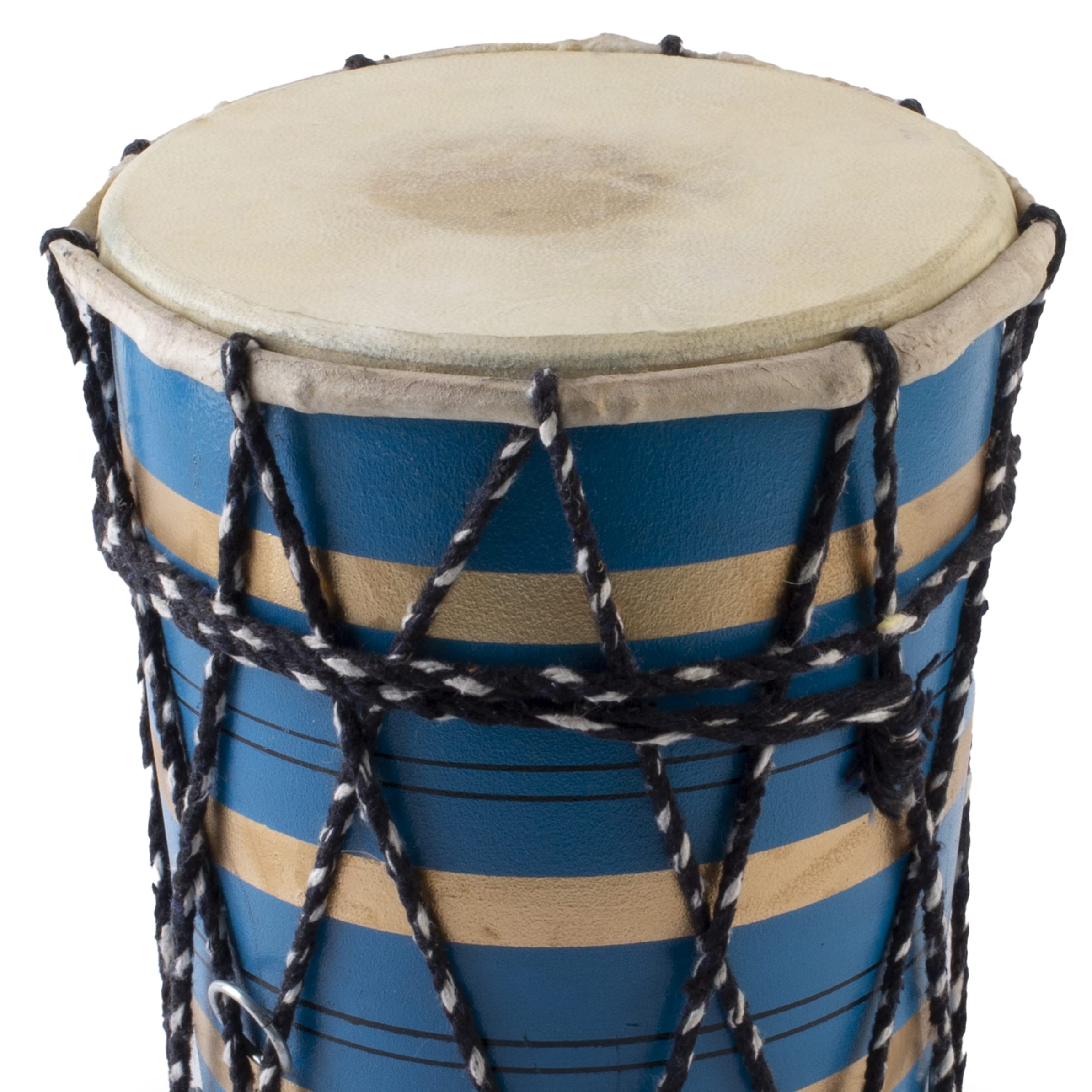 Handmade Wooden & Leather Classical Indian Folk Tabla Drum Set Hand Percussion Drums World Musical Instruments Punjabi Dhol Dholak Dholki 8 x 6 Inches Fun Birthday Housewarming Gift Ideas
