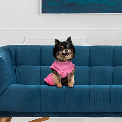 Juicy Couture Bling it On Cheer Dog Dress β Pullover Design Puppy Shirt with Elasticated Waistline and Flared Skirt, Doggie Clothes for Convenient Bathroom Breaks, X-Small (2-4 lbs.)