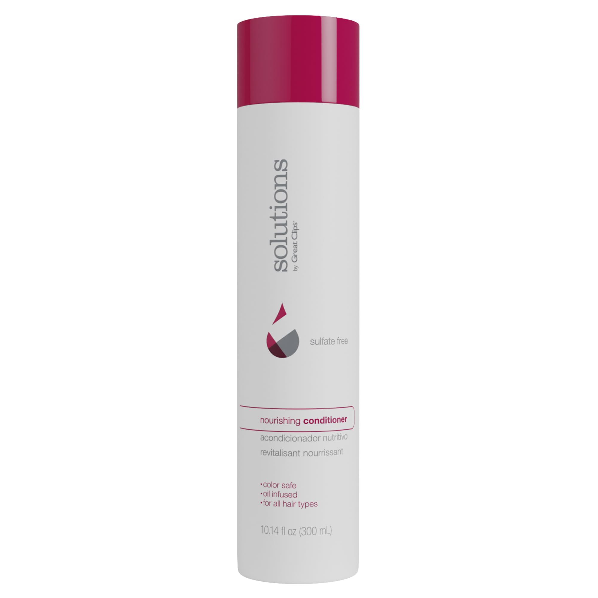 GREAT CLIPS Solutions Nourishing Conditioner 10 fl oz | Argan Oil | Sulfate and Paraben Free | Hydrates and Repairs Hair | Safe for Colored-Treated Hair