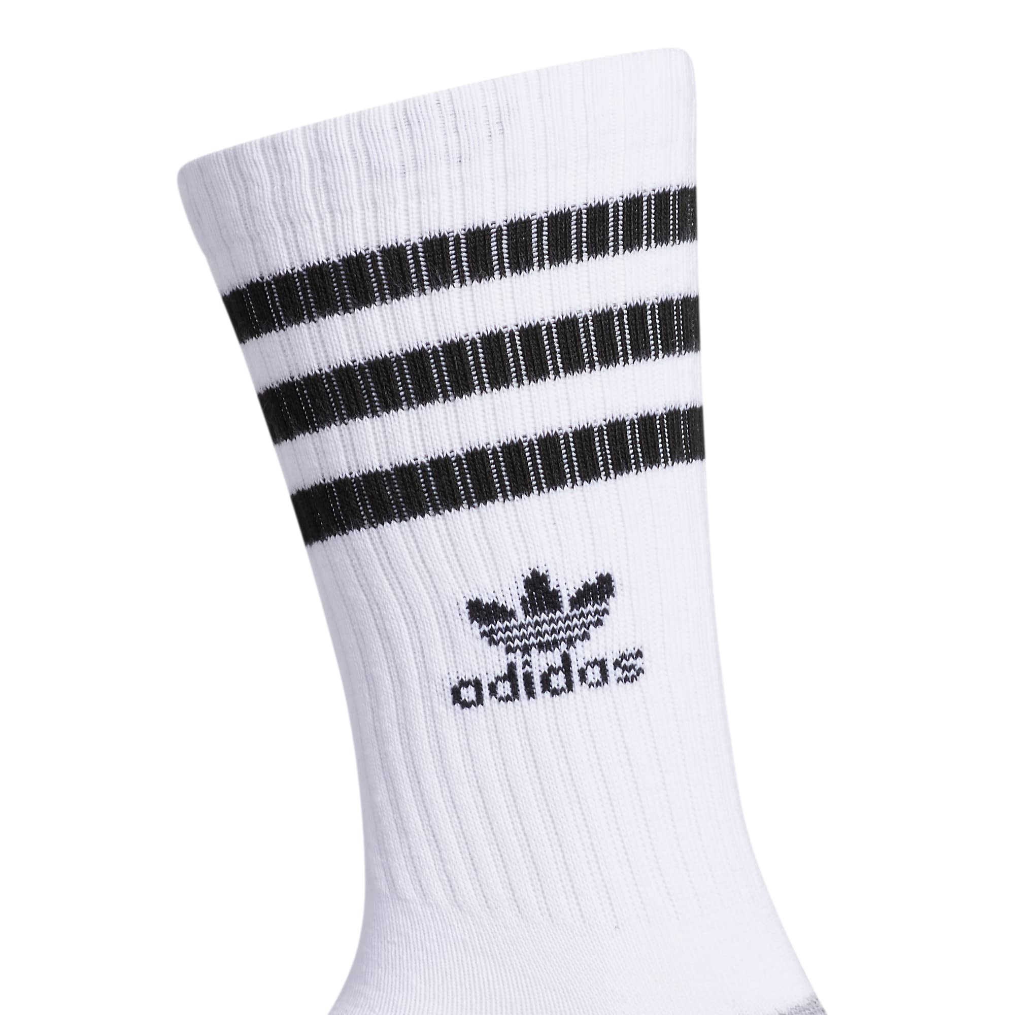 adidas Originals womens Roller (3-pair) Crew Sock, White/Black, Medium US