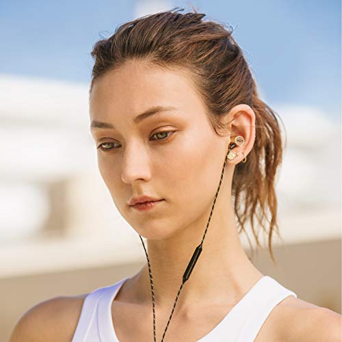 House of Marley Uplift 2: Wired Earphones with Microphone and Sustainable Materials (Brass)