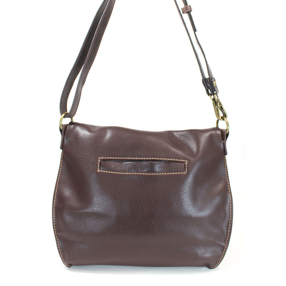 Chala Charming Crossbody Bag with Metal Feather - Dark Brown