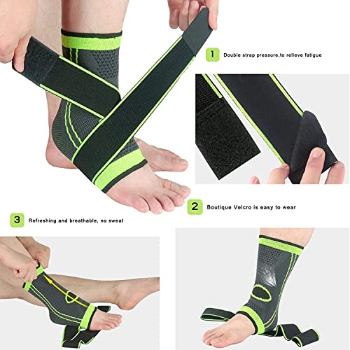 Ankle Brace Protector Sleeves Adjustable,Alleviate Achilles Tendon Pain, Sprain, Sports Injury Healing Stabilizer(blue)