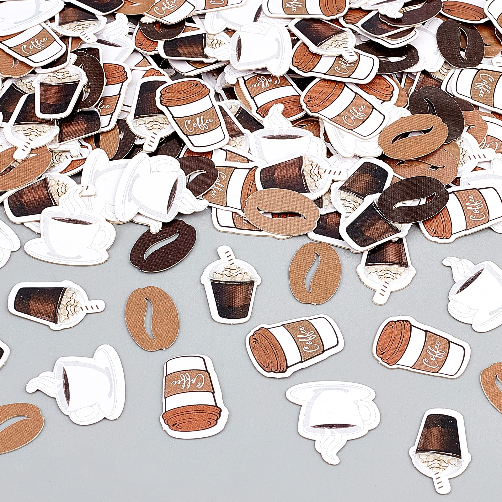 Coffee Confetti, 200pcs Coffee Cup Coffee Bean Confetti, Coffee Themed Bridal Shower, Baby Shower, Birthday Party Decorations, Coffee Table Decorations for Coffee Bar Coffee Lovers